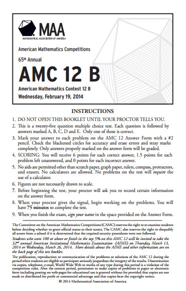 MAA-AMC 12B (2014) – SMO Education Group