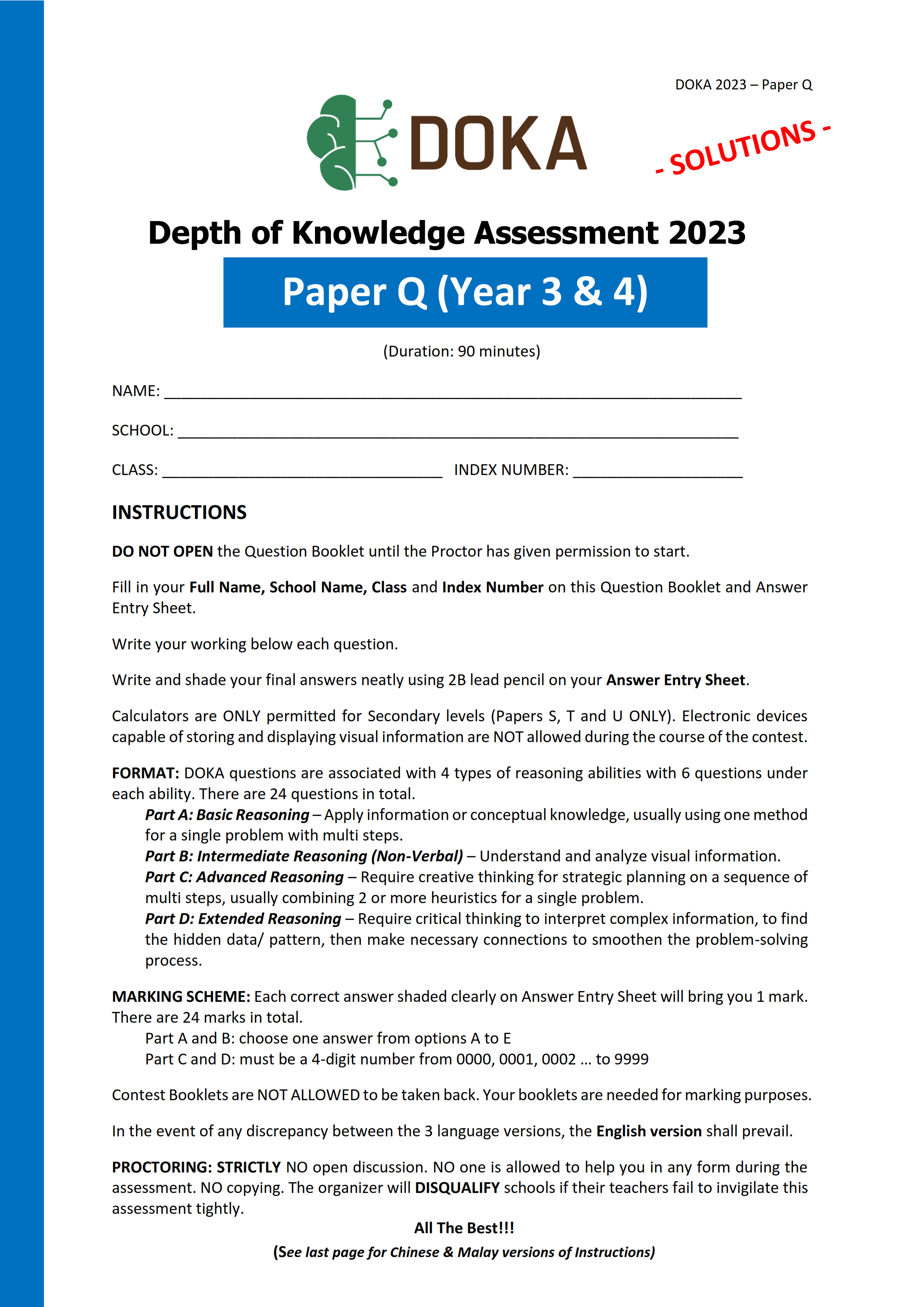 DOKA 2023 Paper Q-Grade 3 & 4 – SMO Education Group