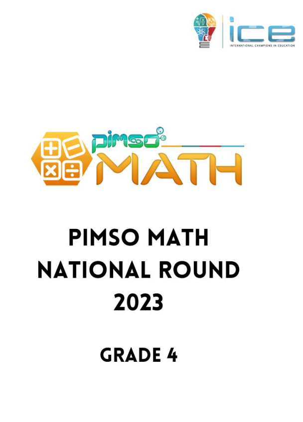 PIMSO MATH NATIONAL ROUND 2023 Grade 4 – SMO Education Group